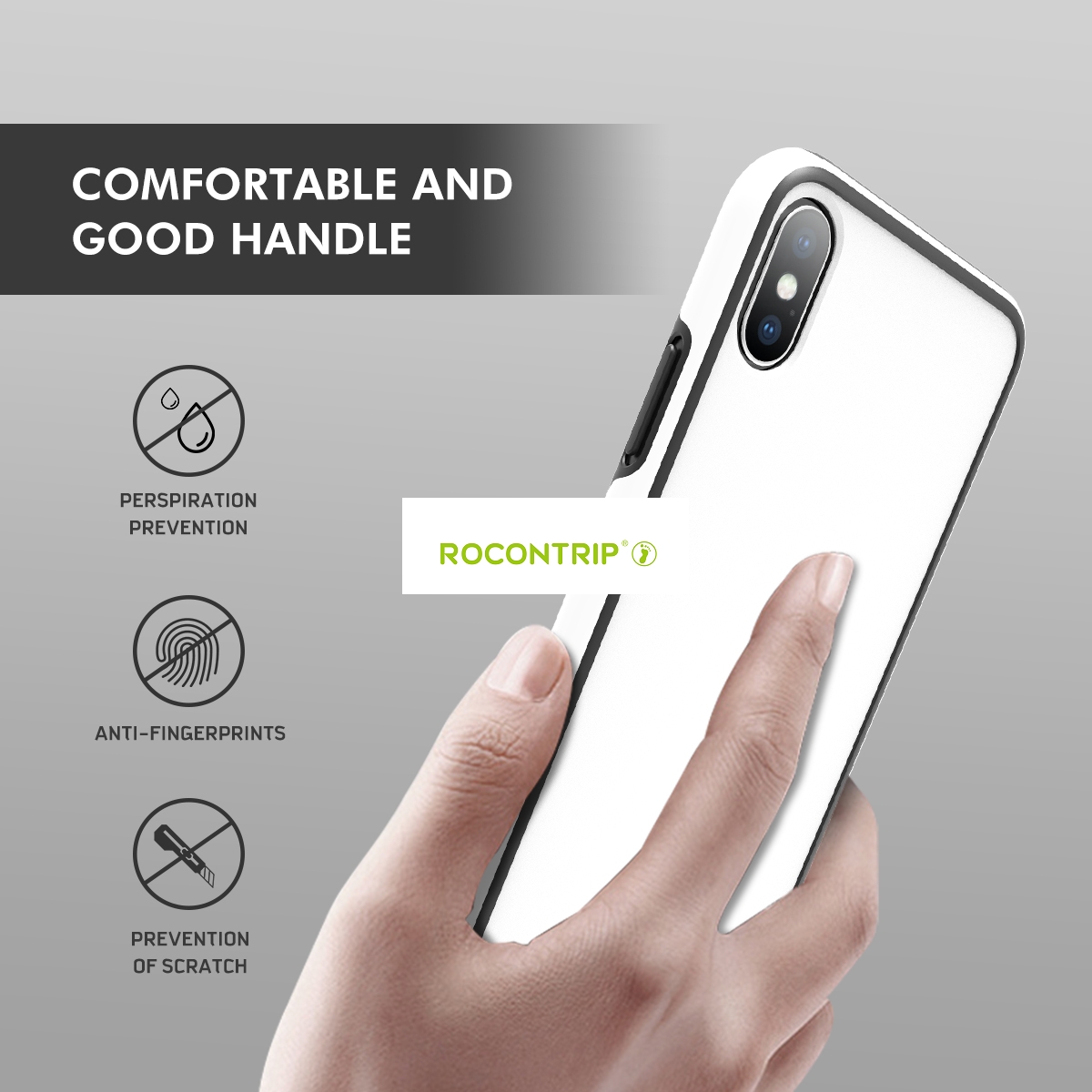 Rocontrip ANTI-drop phone back case for Apple iphoneX TPU+PC double cover to protect you phone